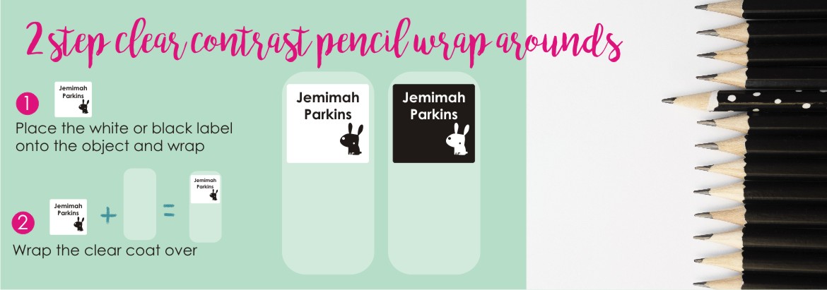 ItsMine Products - School Labels - Wrap Around Pencil Labels