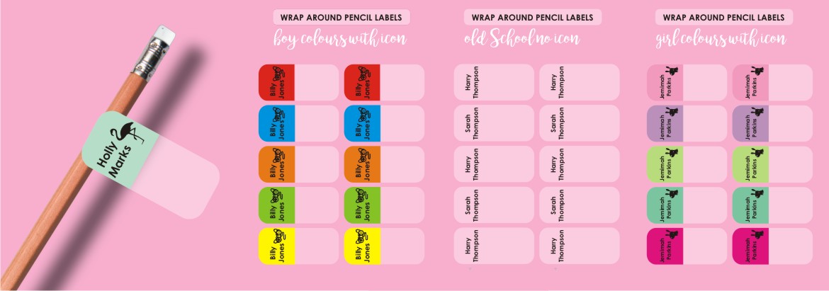 ItsMine Products - School Labels - Wrap Around Pencil Labels